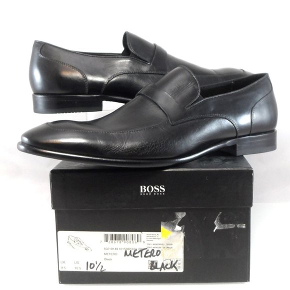 Hugo Boss | Shoes | Nwt295 Boss By Hugo Boss Metero Leather Black ...